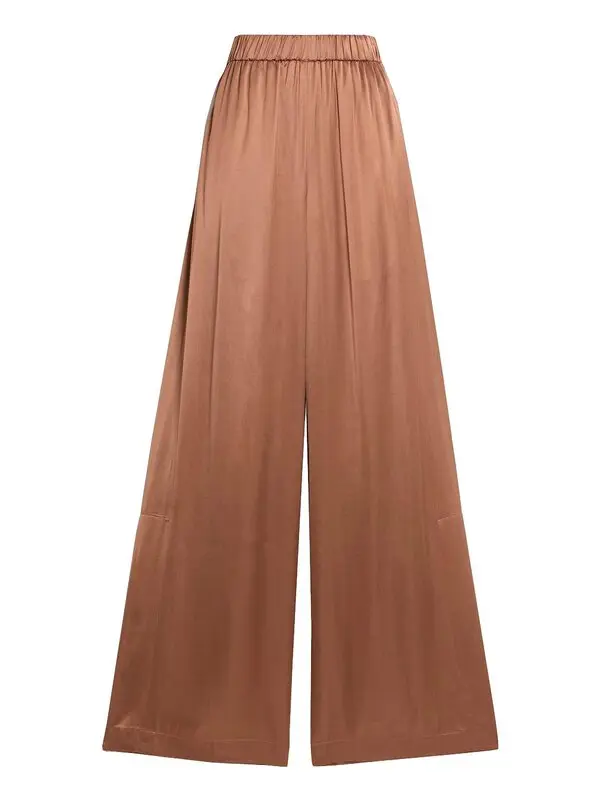 TWP Eve Pj Striped Satin Wide-leg Pants - Light Brown