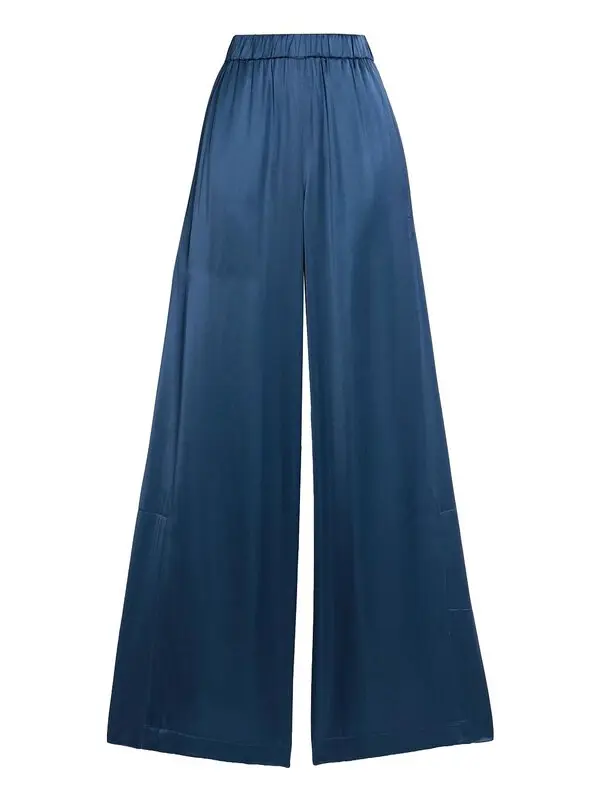 TWP Eve Pj Striped Satin Wide-leg Pants - Storm Blue