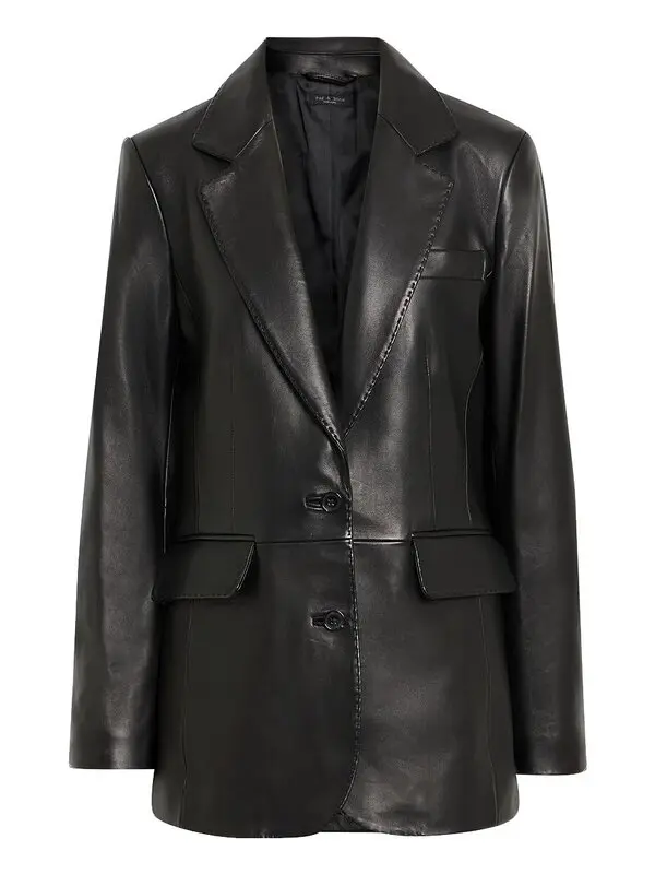Rag & Bone Ash Leather Blazer - Black