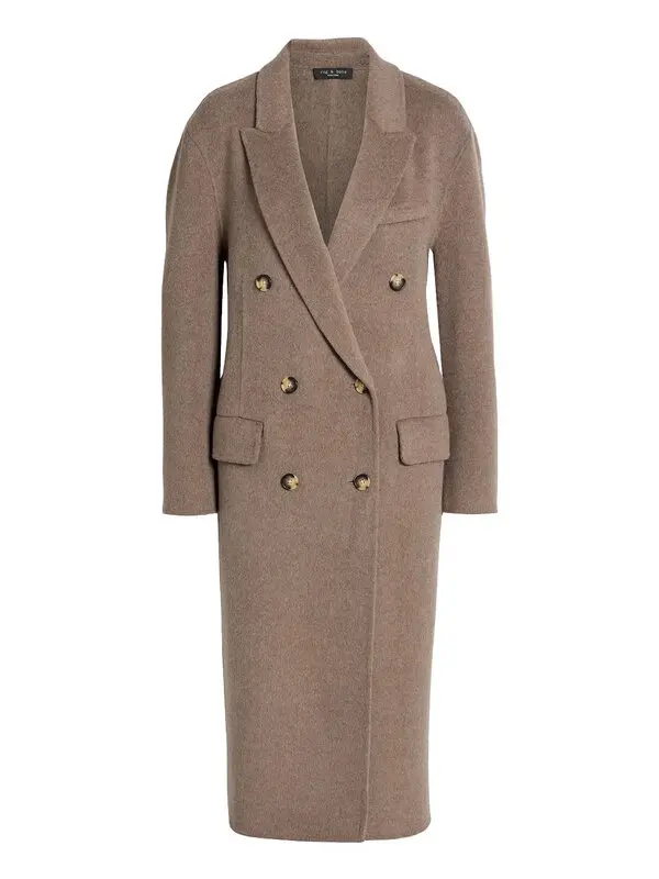 Rag & Bone Vasso Double-breasted Brushed Wool-blend Coat - Taupe