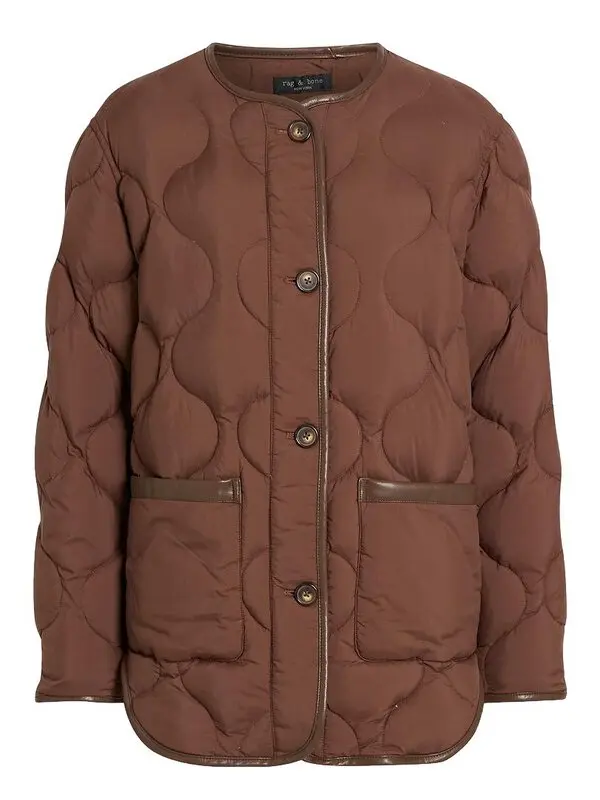 Rag & Bone Tatiana Quilted Shell Jacket - Brown