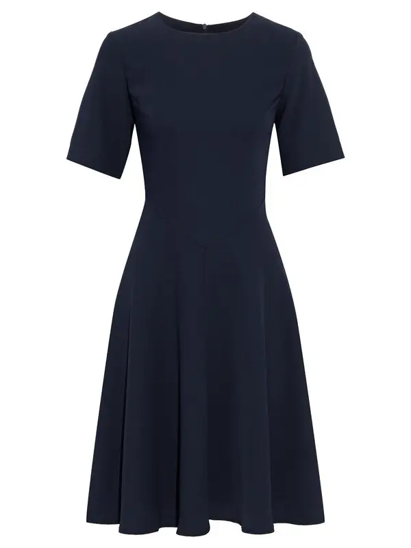 Iris & Ink Flared Crepe Dress - Midnight Blue