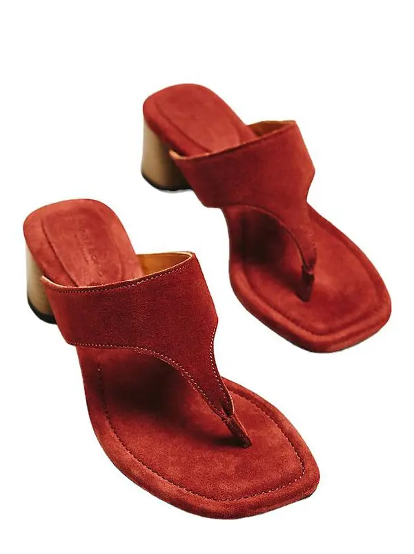 VAGABOND SHOEMAKERS Evie Block Heel Flip-flop Sandals - Rust