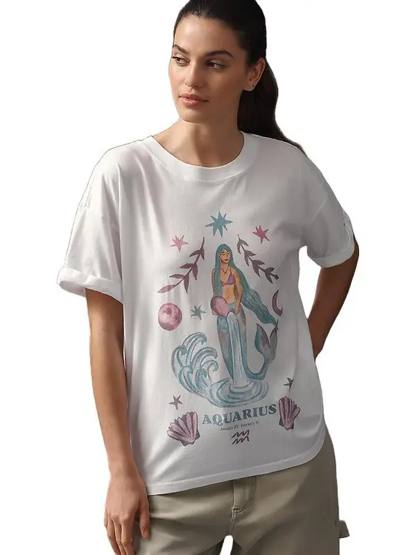 GIRL DANGEROUS Cosmic Zodiac Tee - Aquarius