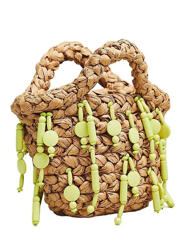 SIMONMILLER Shelly Beaded Handbag - Natural/lime