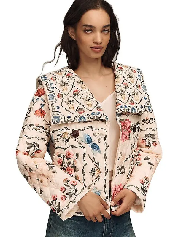 Barbour X Farm Rio Azelia Jacket - Cream Spring Petal/flower
