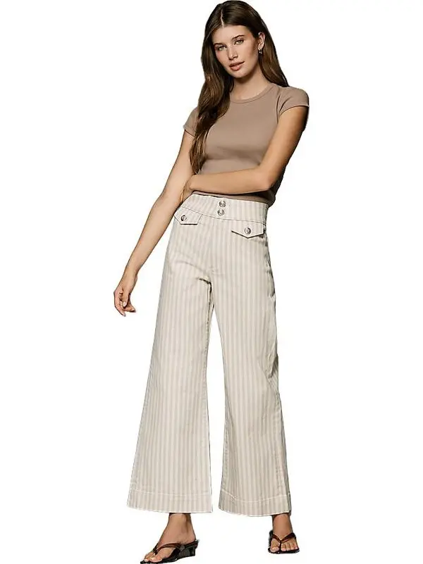 Joe's Jeans High-rise Wide-leg Ankle Jeans - Natural Ivory