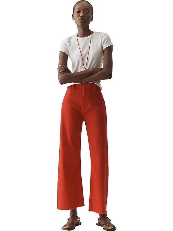 PISTOLA Penny High Rise Crop Wide Leg Jeans - Chili