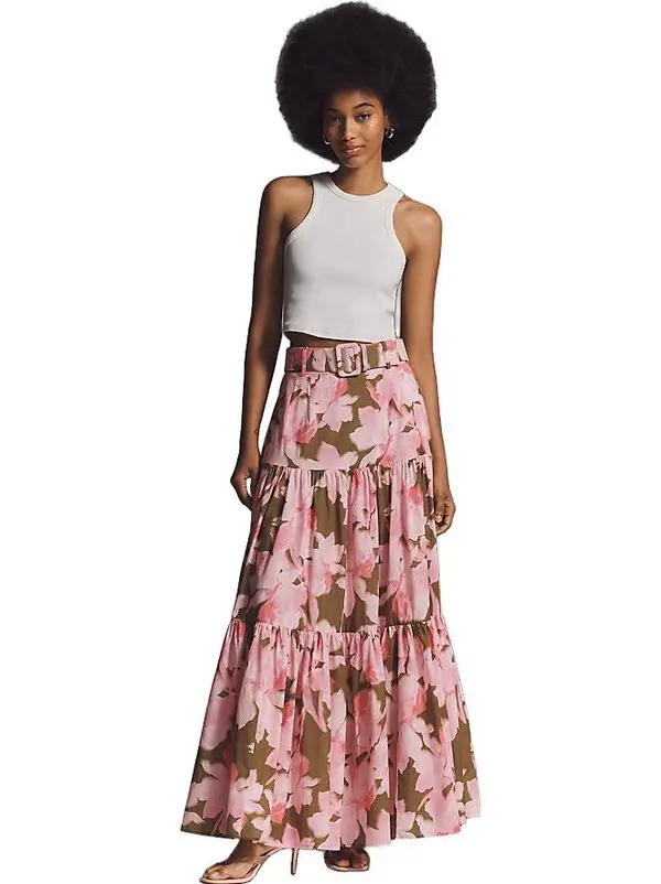 HUTCH Teigan Maxi Skirt - Pink Floral