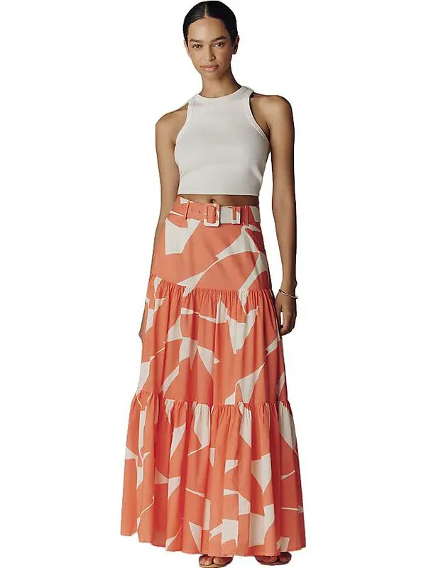 HUTCH Teigan Maxi Skirt - Coral