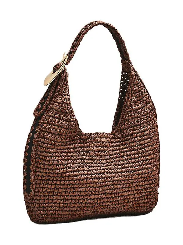 Anthropologie Whipstitch Slouchy Bag - Chocolate