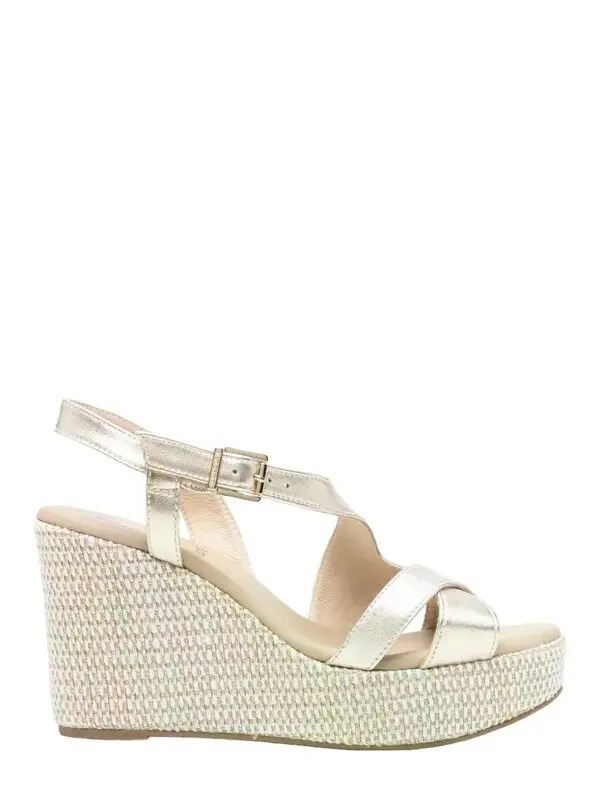 NEROGIARDINI Metallic-finish Wedge Sandals - Gold