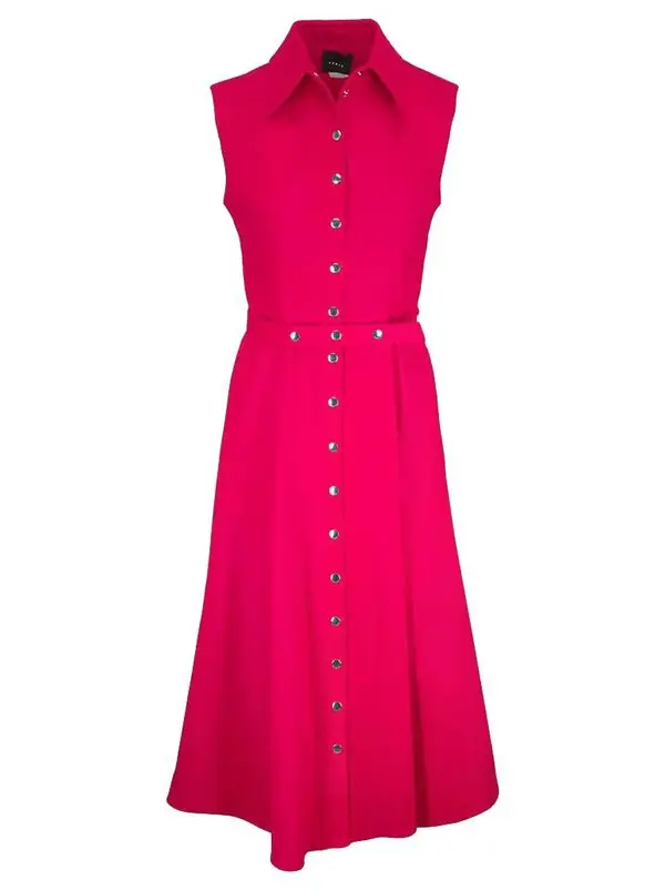 Akris Belted Sleeveless Midi Dress - Pink