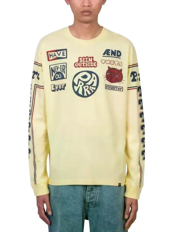 PARRA Graphic-print Long-sleeve T-shirt - Yellow