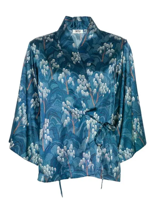 SIYU Lassus Print-detail Top - Blue