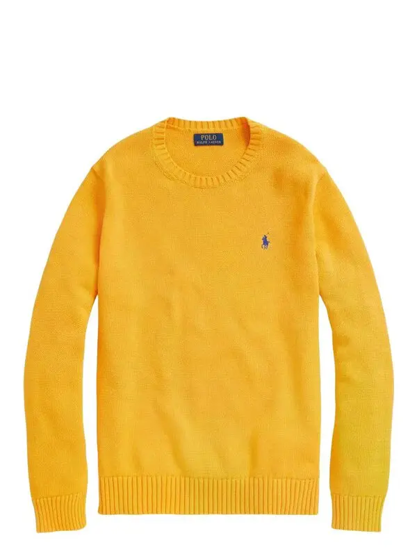 Polo Ralph Lauren Embroidered-logo Crew-neck Sweater - Yellow