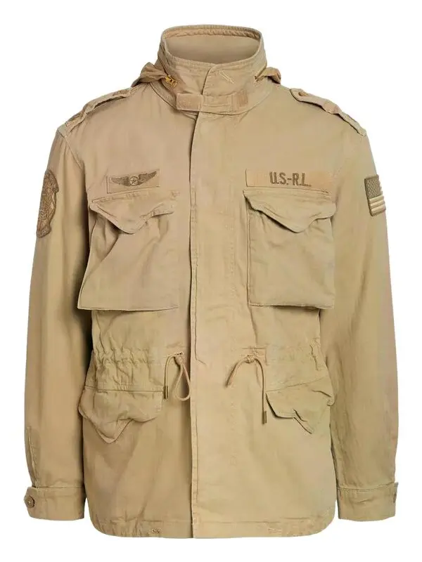 Polo Ralph Lauren Patch-detail Hooded Military Jacket - Neutrals