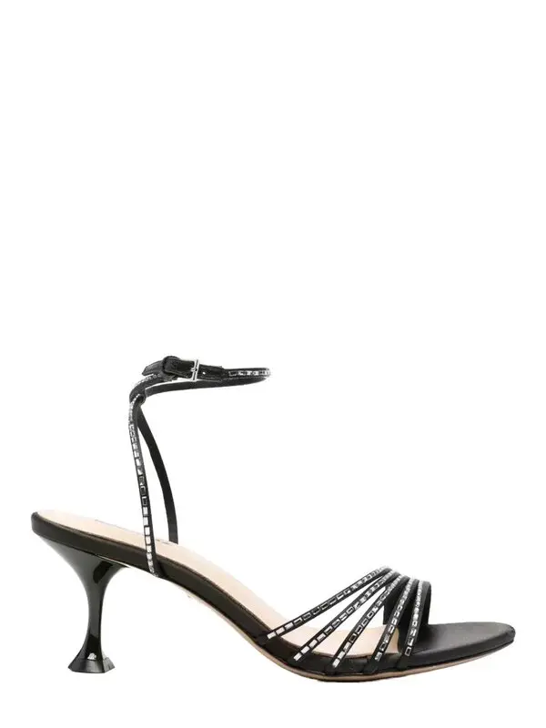 Lola Cruz Emma Crystal-embellished Sandals - Black