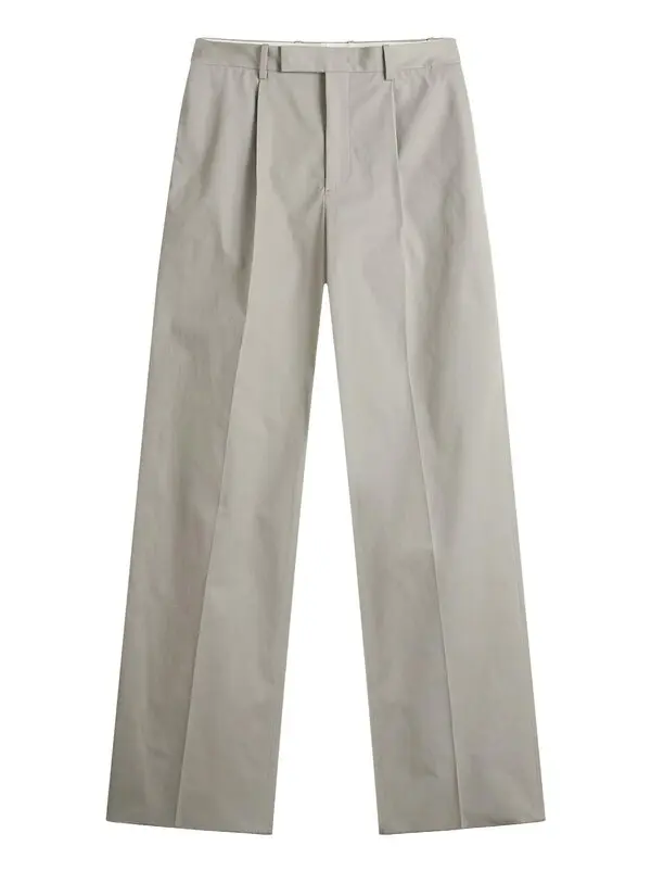 JIL SANDER Cotton Pleated Trousers - Ash Grey