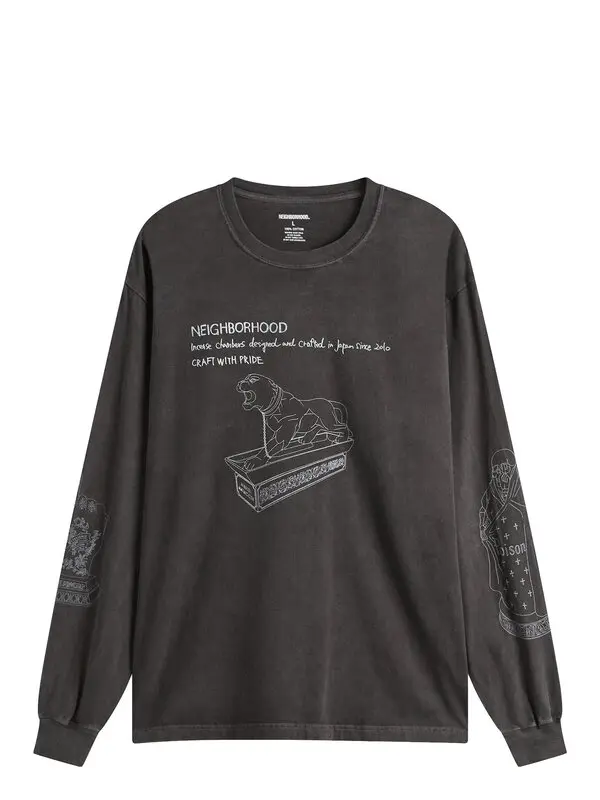 NEIGHBORHOOD Ls-8 Pigment Dyed Long Sleeve T-shirt - Black