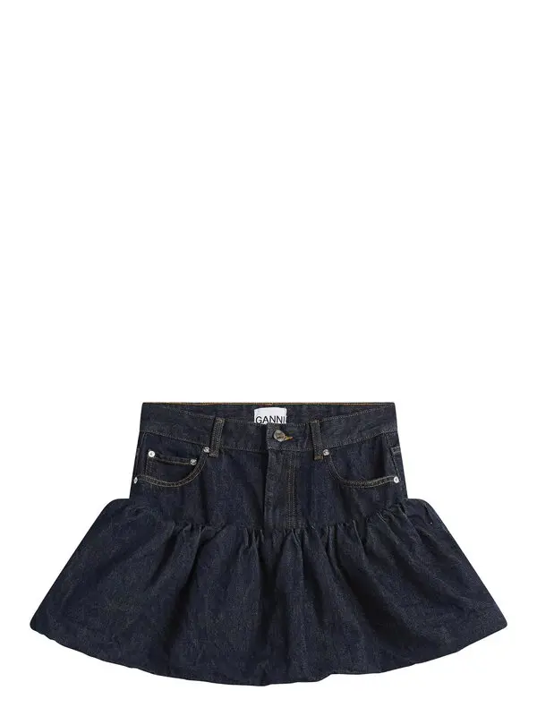 GANNI Denim Bubble Mini Skirt - Rinse