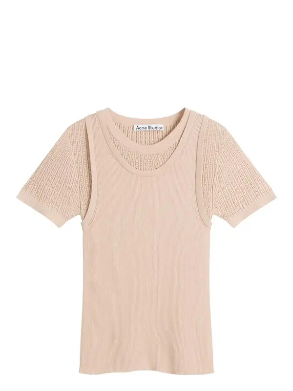 Acne Studios Kred Layered T-shirt - Beige