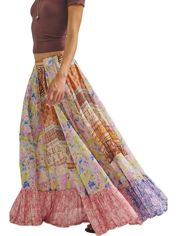 Free People Santa Eulalia Printed Maxi Skirt - Multi Print Combo