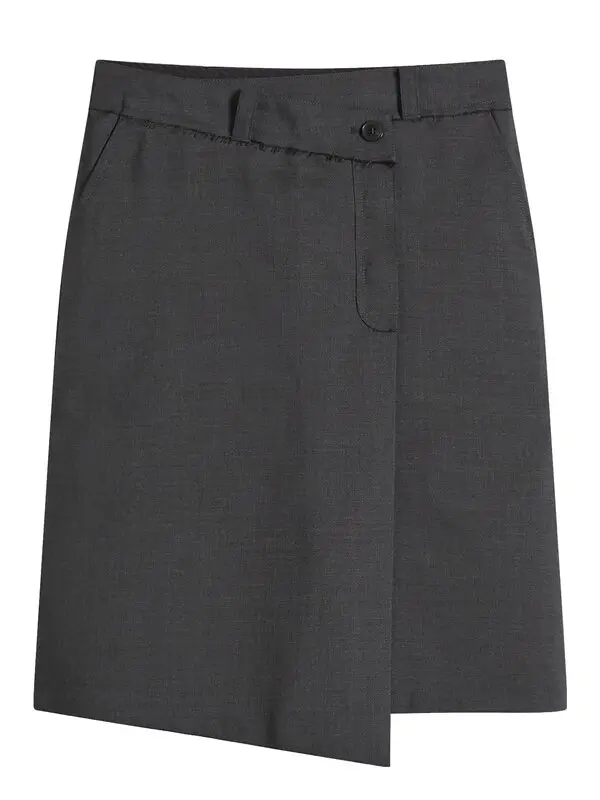 MFPEN Reworked Wool Skirt - Dark Grey Tropical Wool