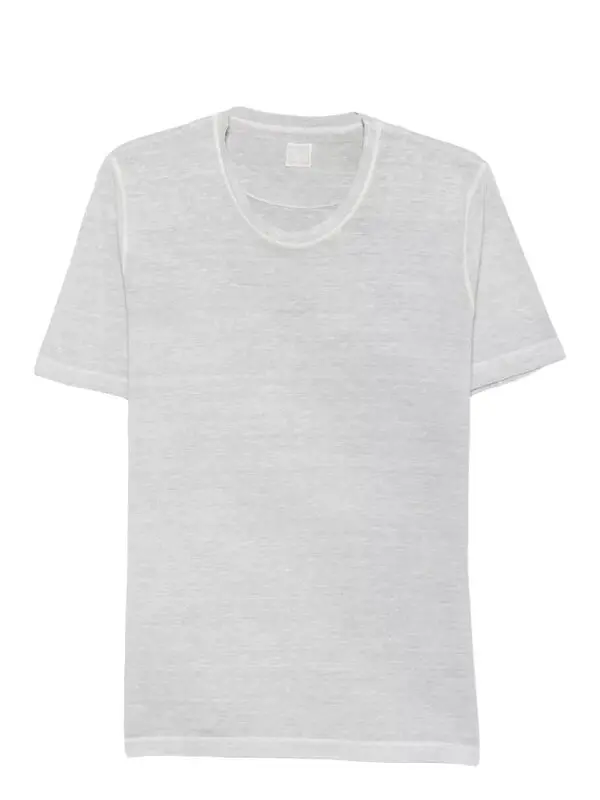 120% Lino Round-neck Short-sleeve T-shirt - Grey