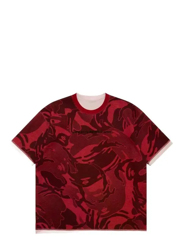 AAPE BY *A BATHING APE Moonface Reversible Camouflage-print T-shirt - Red