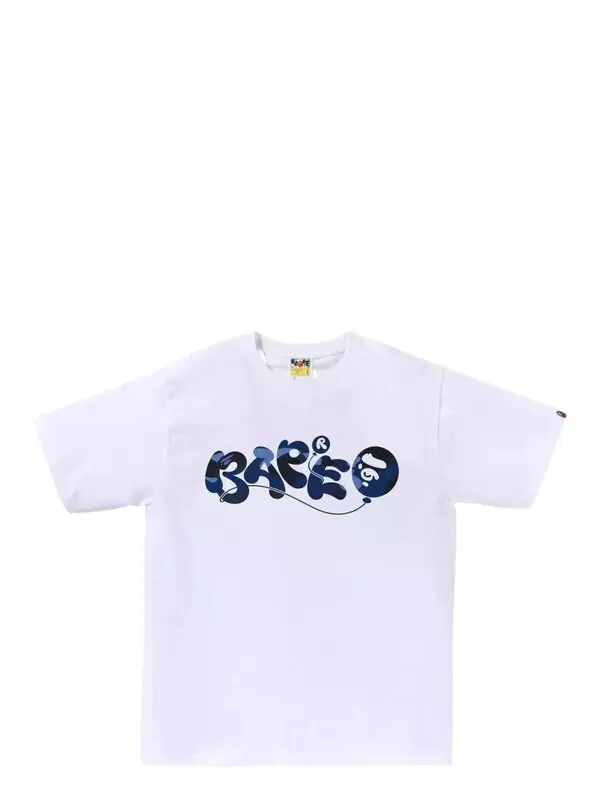 A BATHING APE Camouflage-print Logo-print T-shirt - White