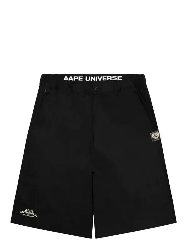 AAPE BY *A BATHING APE Universe Logo-patch Shorts - Black