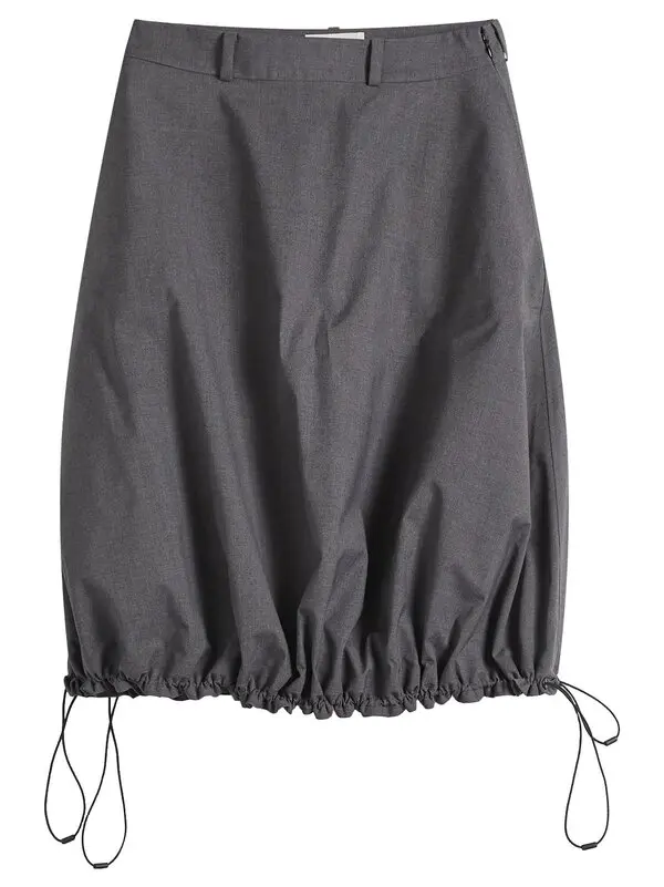 Coperni Technical Tailored Balloon Midi Skirt - Grey