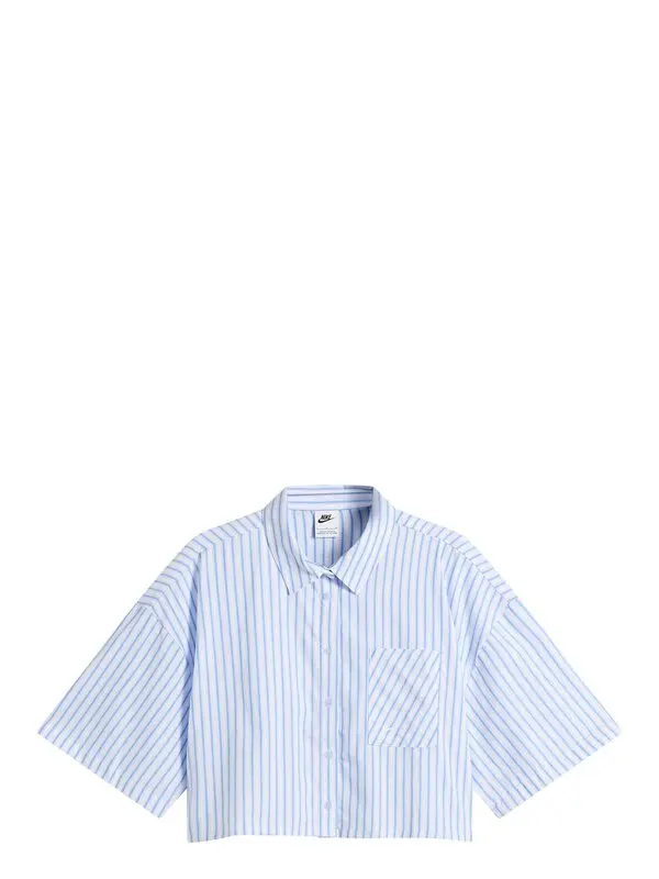 Nike Striped Cropped Shirt - Blue/white