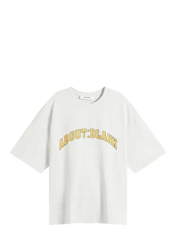 ABOUT:BLANK College T-shirt - Grey Marl/yellow