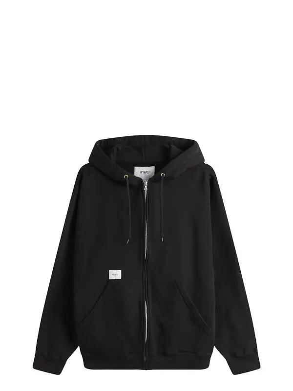 WTAPS Zip Through Hoody With Embroidered Branding - Black