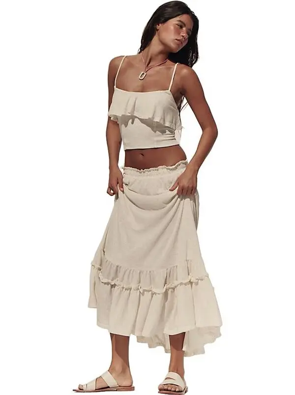 Free People Halle Maxi Skirt Set - Natural