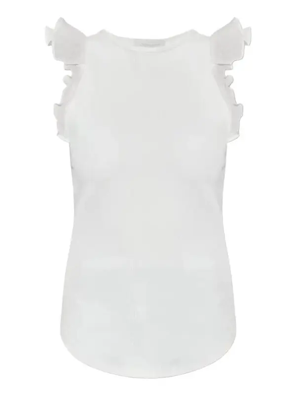 Zimmermann Awaken Ruffled-trim Ribbed Tank Top - White