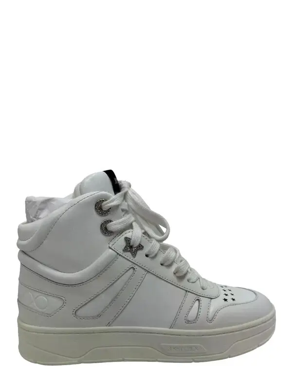 JIMMY CHOO Hawaii High-top Sneakers - White