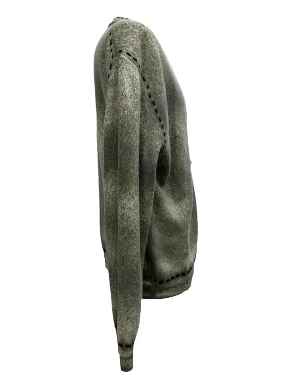 Amiri Pigmented Spray Print Cardigan - Green
