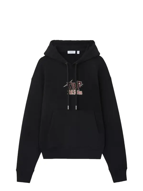 Off-White X Ac Milan Arrow-print Hoodie - Black