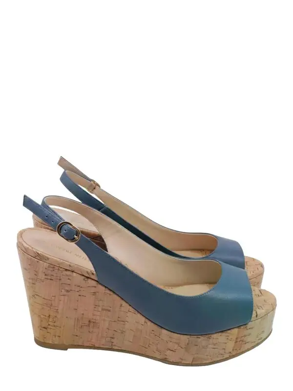 STUART WEITZMAN Riveria Slingback Wedge Sandals - Blue
