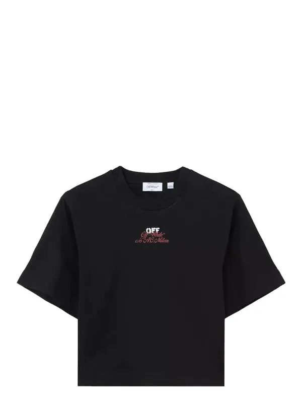 Off-White X Ac Milan Logo-print T-shirt - Black