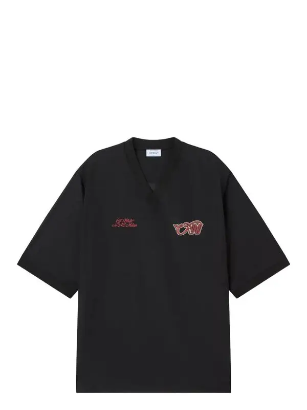 Off-White X Ac Milan Logo-print T-shirt - Black