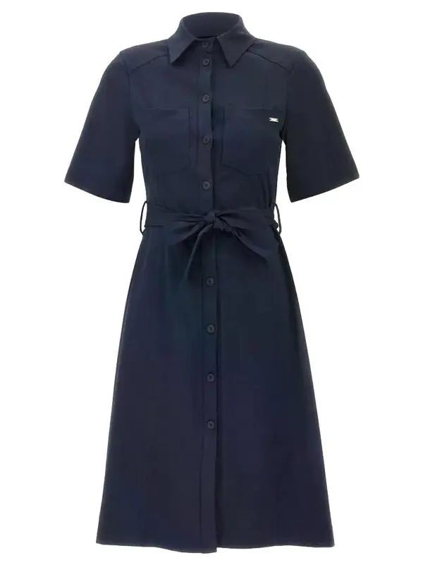 KAOS Belted Shirt Dress - Blue
