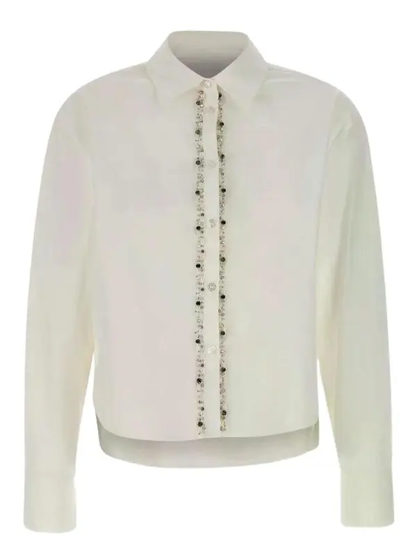 KAOS Bead-embellished Cotton Shirt - White