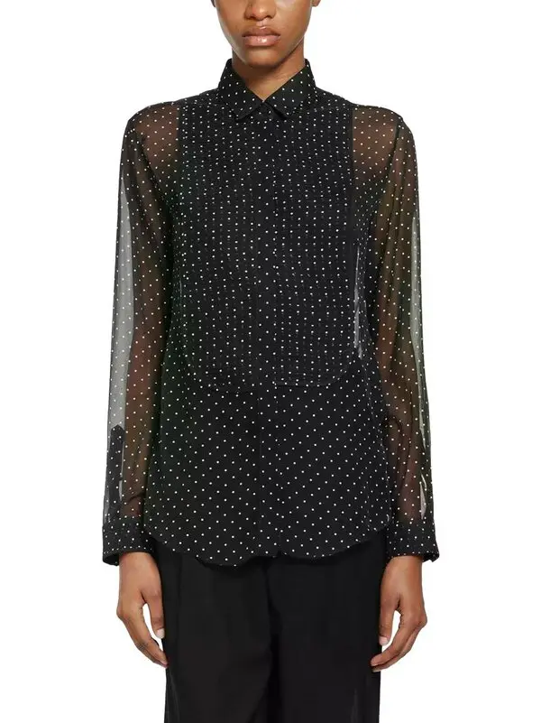 TOM FORD Polka-dot Silk-chiffon Shirt - Black