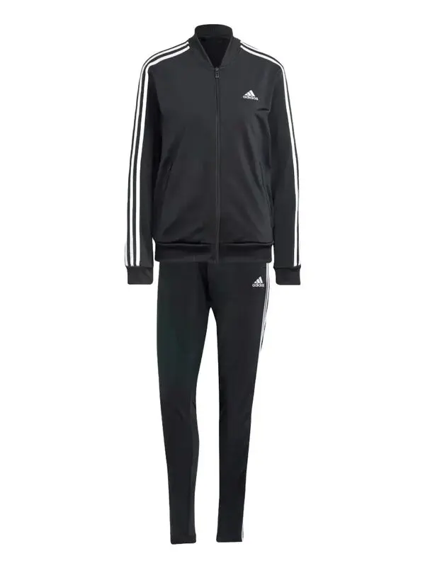 Adidas Stripe-detail Zip-fastening Tracksuit - Black