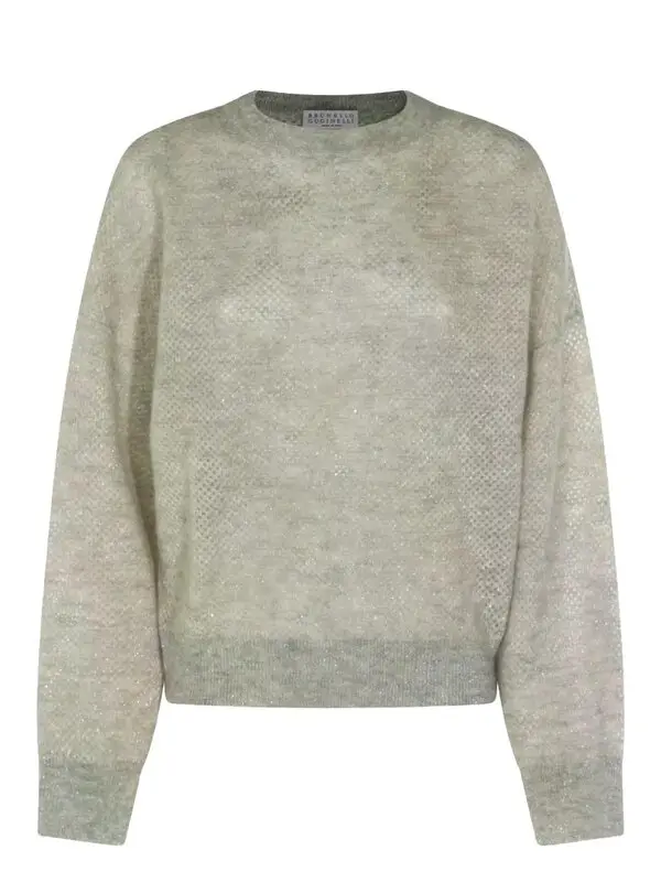 Brunello Cucinelli Metallic Open-knit Sweater - Neutrals
