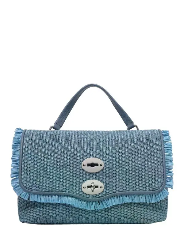 ZANELLATO Woven Clutch With Fringe - Blue